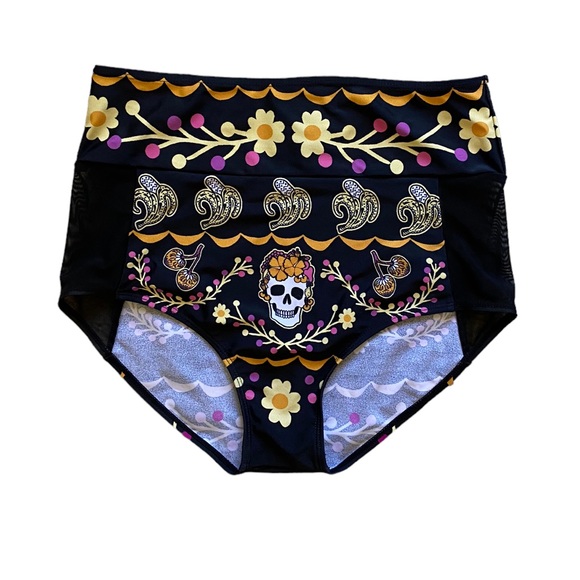 Modcloth | Swim | Too Fast Modcloth Skull Banana High Waisted Swim ...